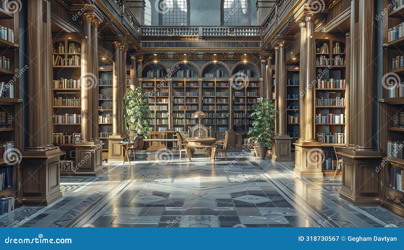 Too Many Books in the Library, Library Inside, Modern Library Interior ...