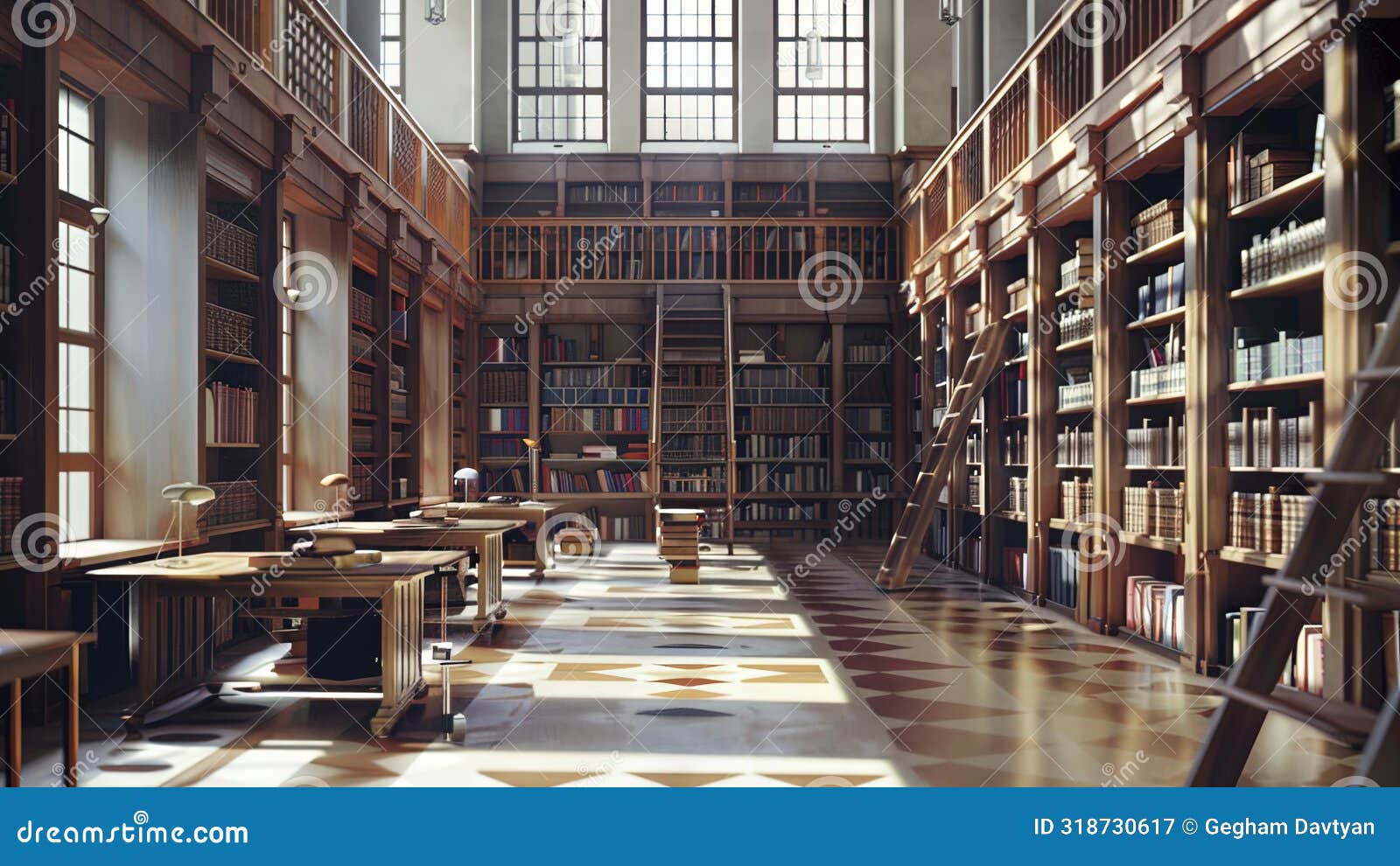 Too Many Books in the Library, Library Inside, Modern Library Interior ...