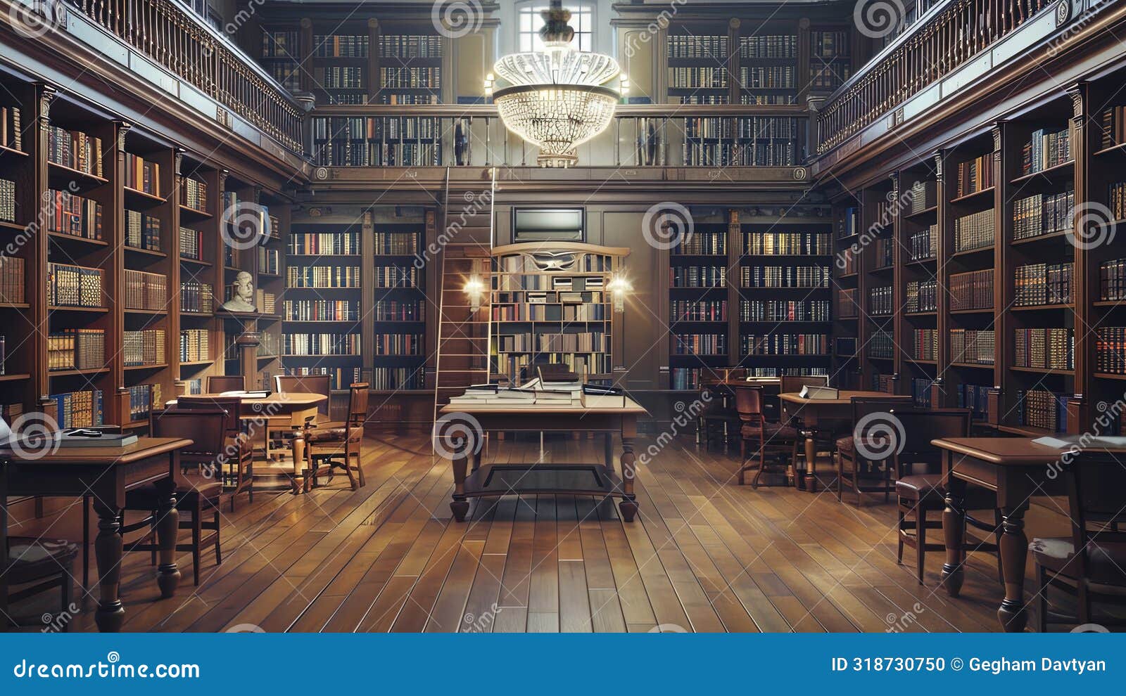 Too Many Books in the Library, Library Inside, Modern Library Interior ...