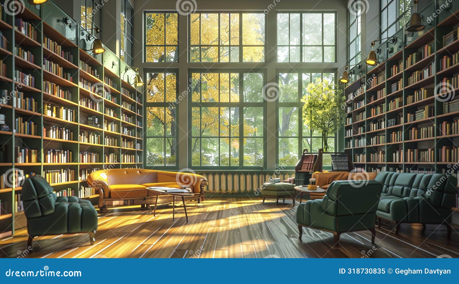 Too Many Books in the Library, Library Inside, Modern Library Interior ...