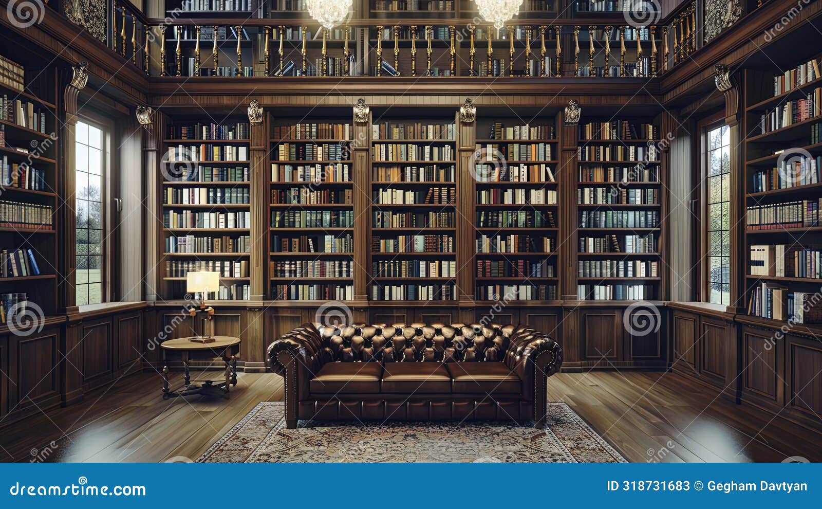 Too Many Books in the Library, Library Inside, Modern Library Interior ...