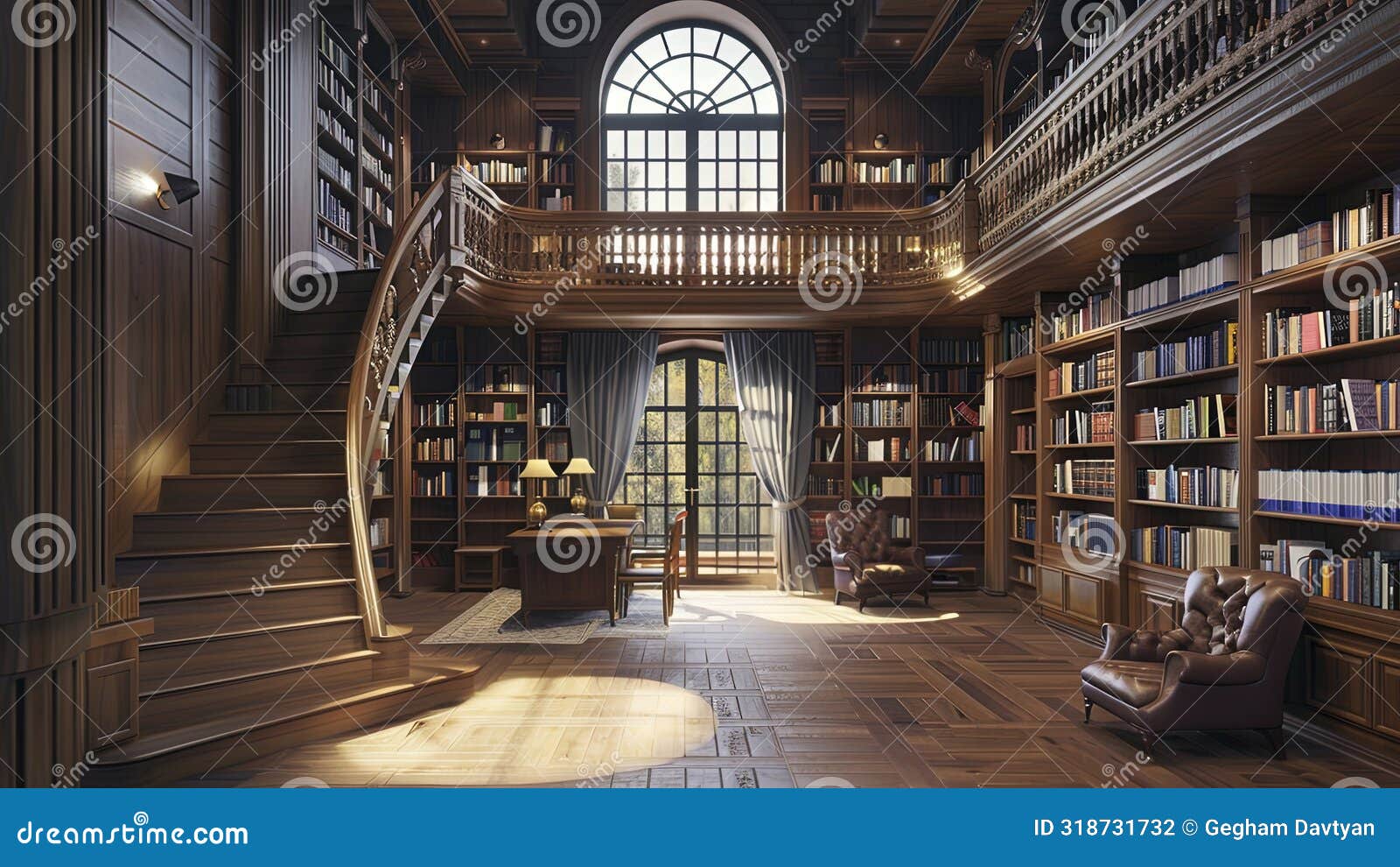 Too Many Books in the Library, Library Inside, Modern Library Interior ...