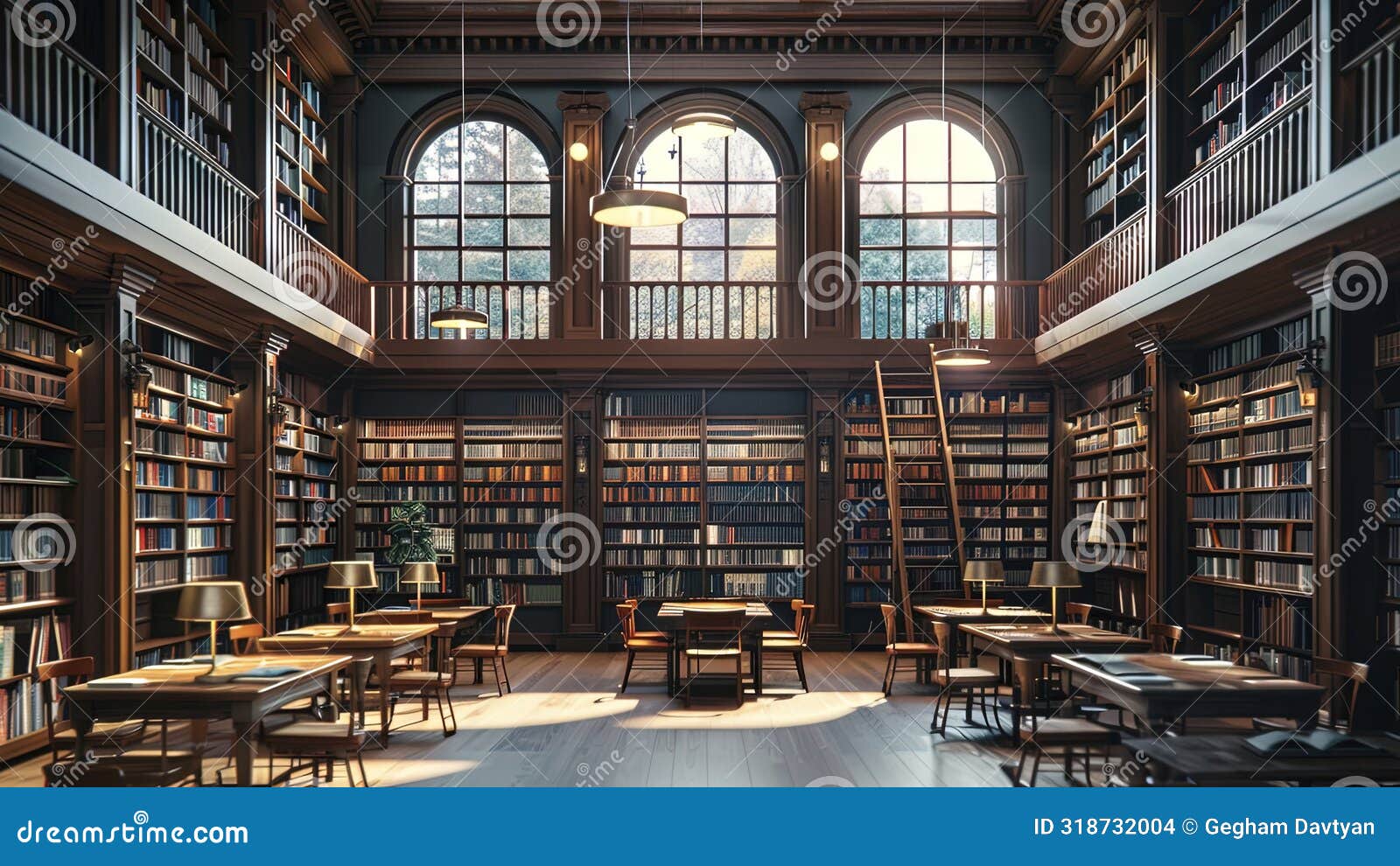 Too Many Books in the Library, Library Inside, Modern Library Interior ...