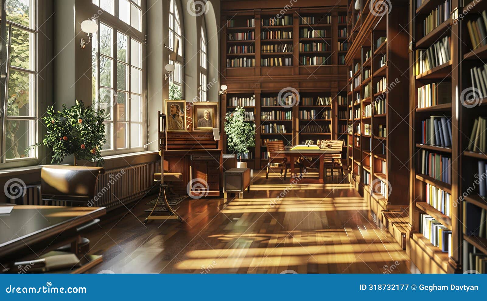 Too Many Books in the Library, Library Inside, Modern Library Interior ...