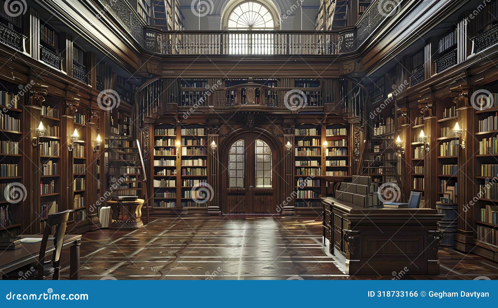 Too Many Books in the Library, Library Inside, Modern Library Interior ...