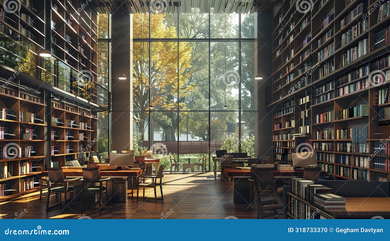 Too Many Books in the Library, Library Inside, Modern Library Interior ...