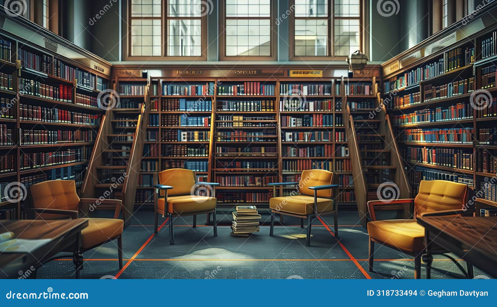 Too Many Books in the Library, Library Inside, Modern Library Interior ...