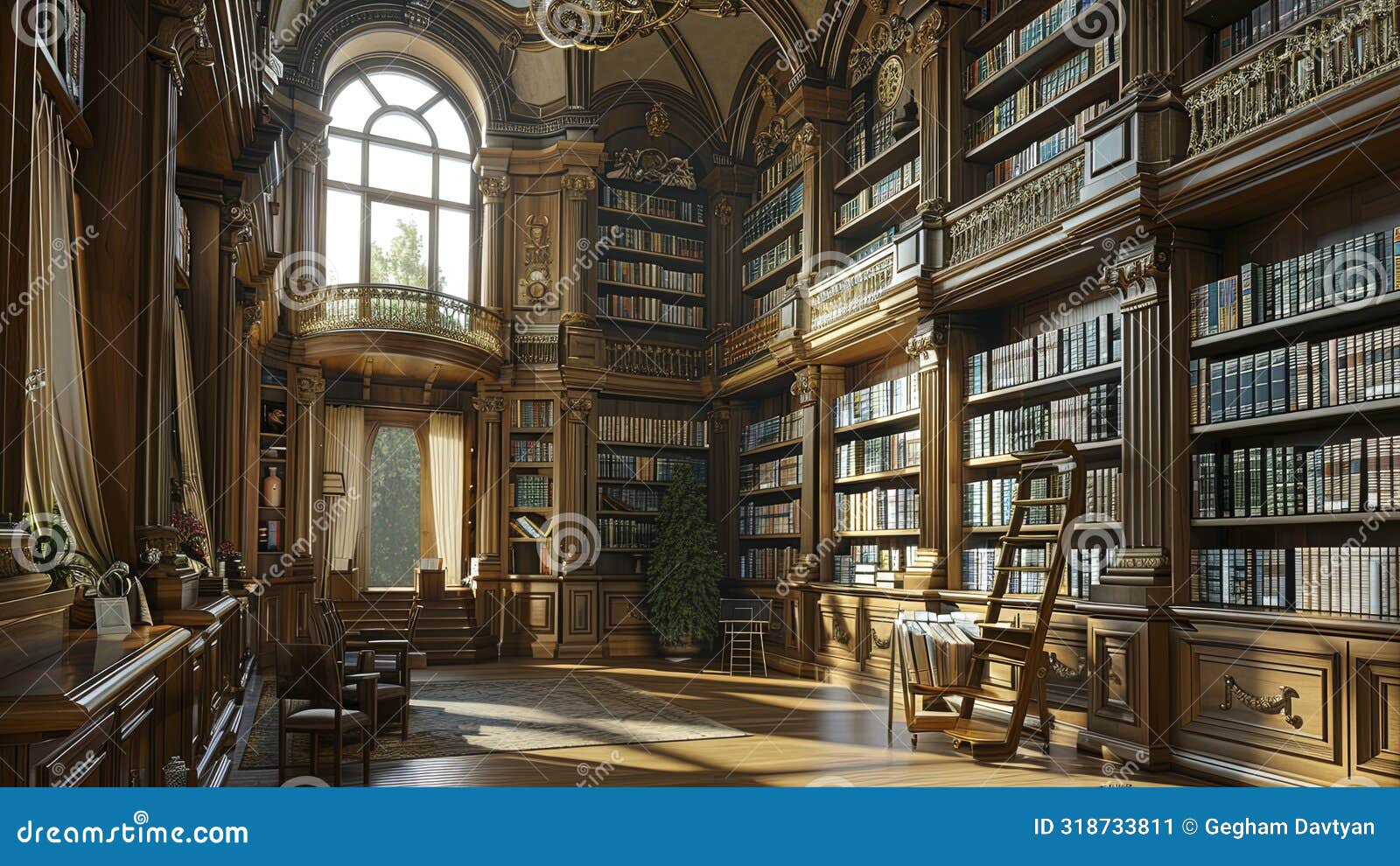 Too Many Books in the Library, Library Inside, Modern Library Interior ...