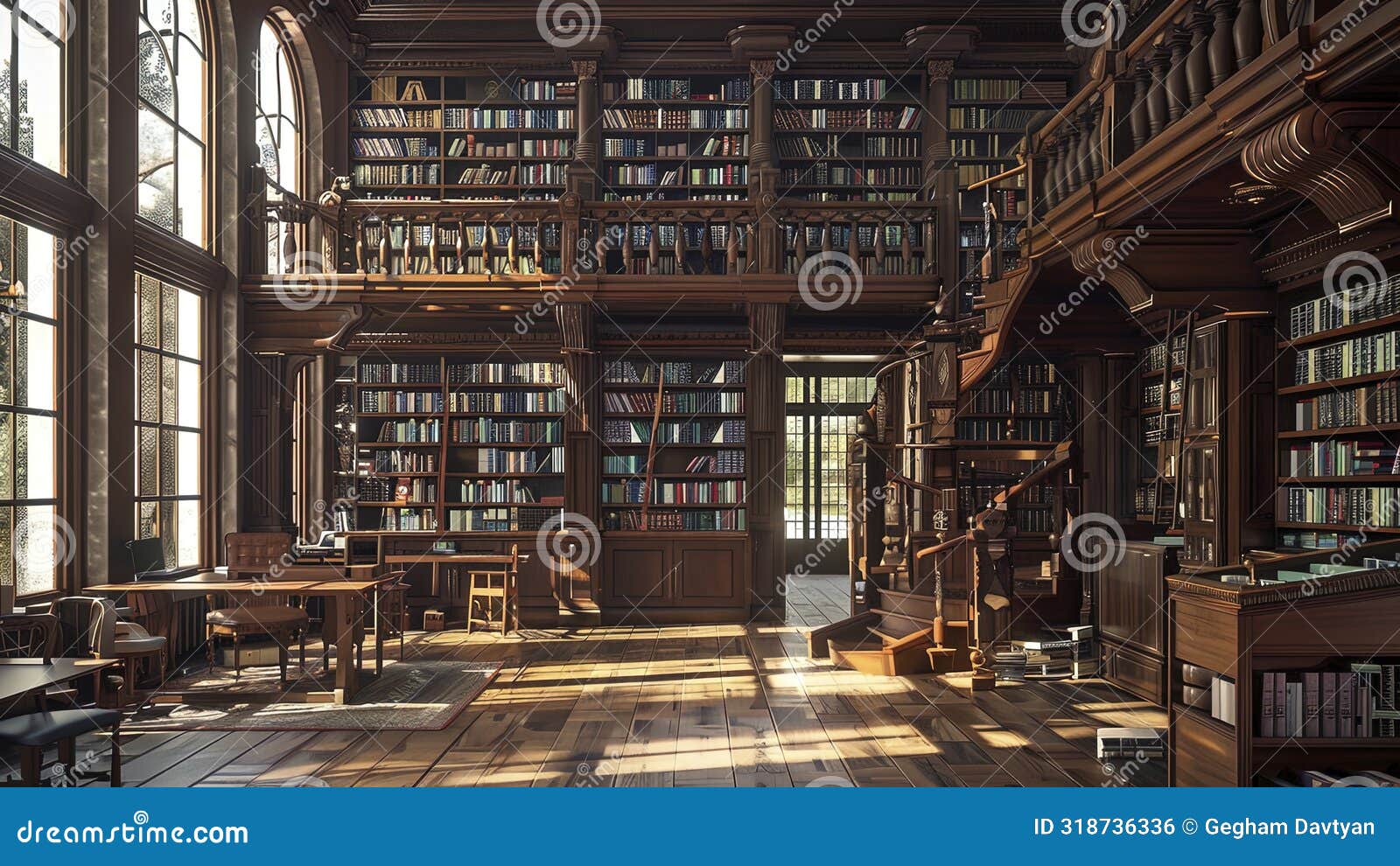 Too Many Books in the Library, Library Inside, Modern Library Interior ...