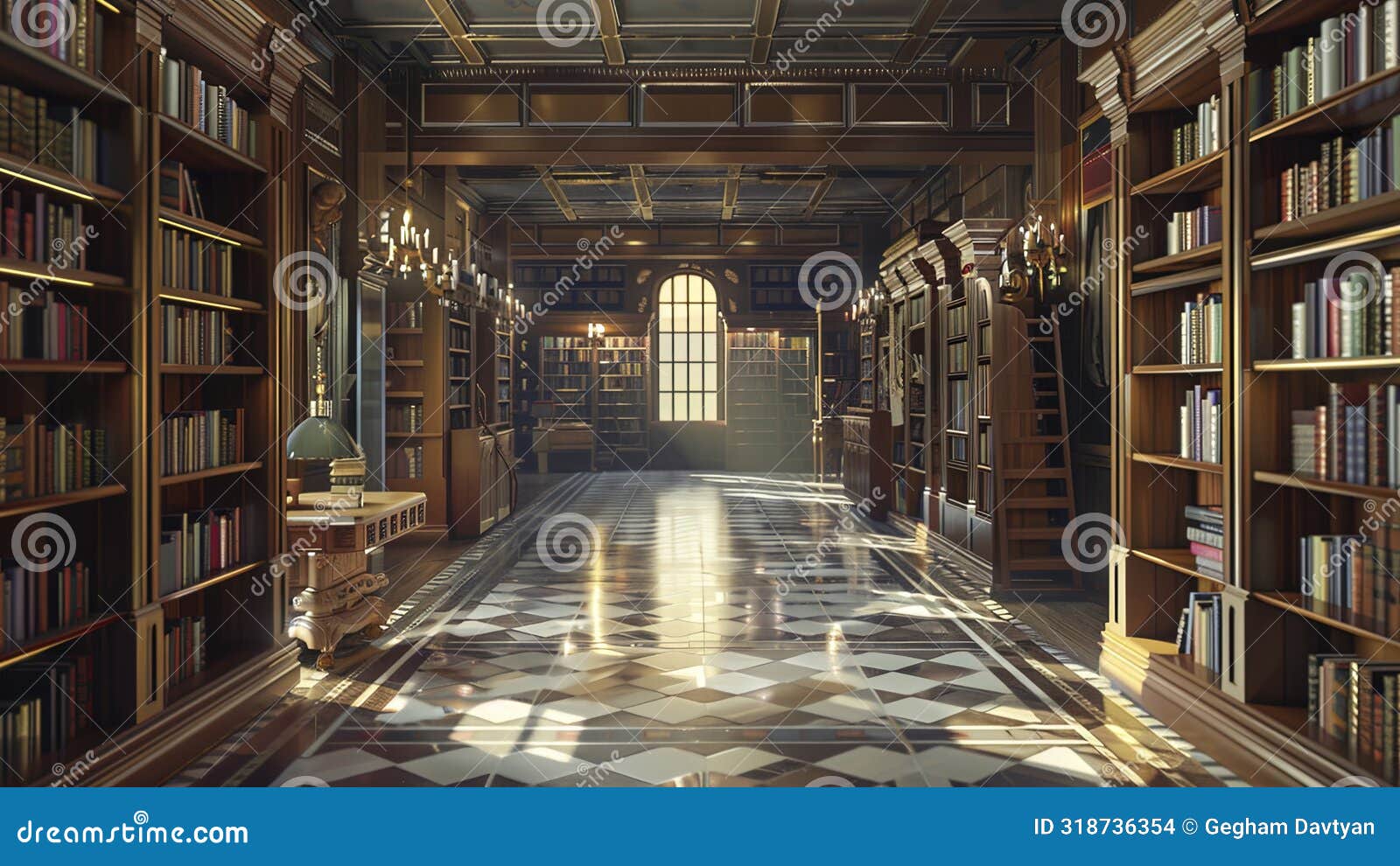 Too Many Books in the Library, Library Inside, Modern Library Interior ...