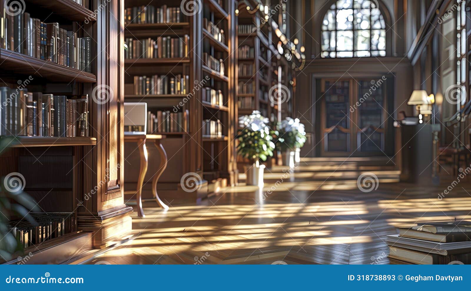 Too Many Books in the Library, Library Inside, Modern Library Interior ...