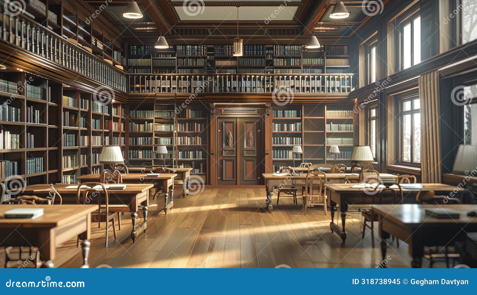 Too Many Books in the Library, Library Inside, Modern Library Interior ...