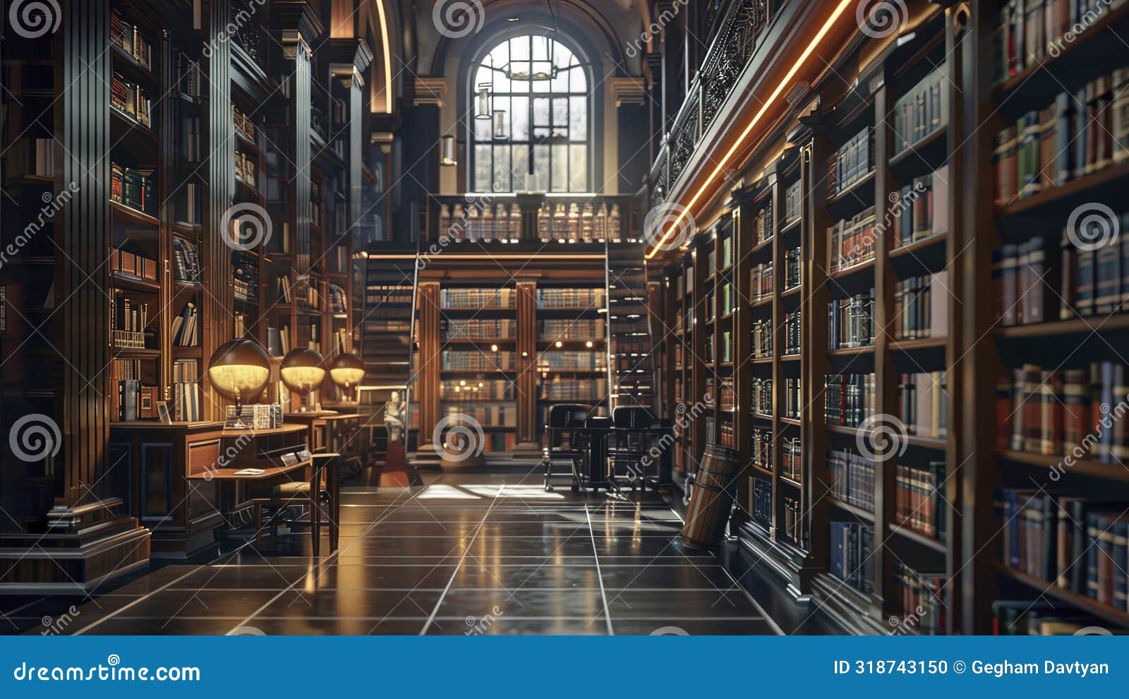 Too Many Books in the Library, Library Inside, Modern Library Interior ...