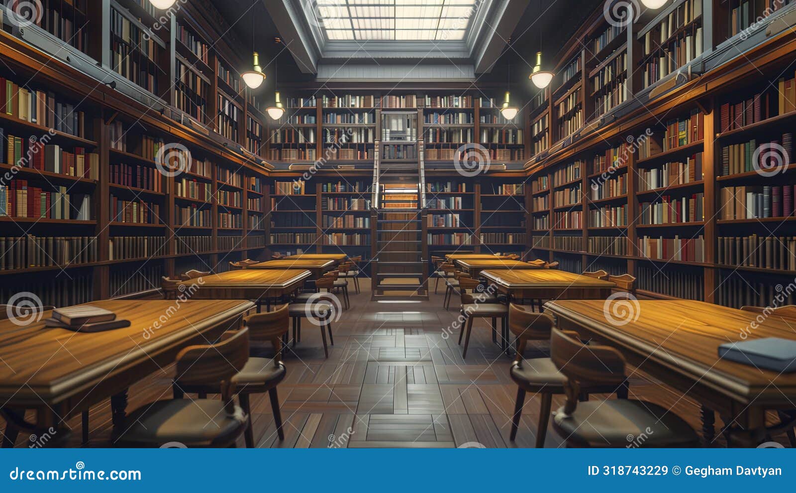 Too Many Books in the Library, Library Inside, Modern Library Interior ...