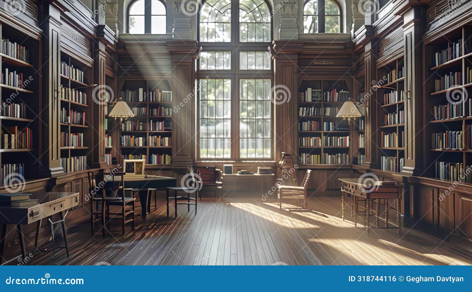 Too Many Books in the Library, Library Inside, Modern Library Interior ...