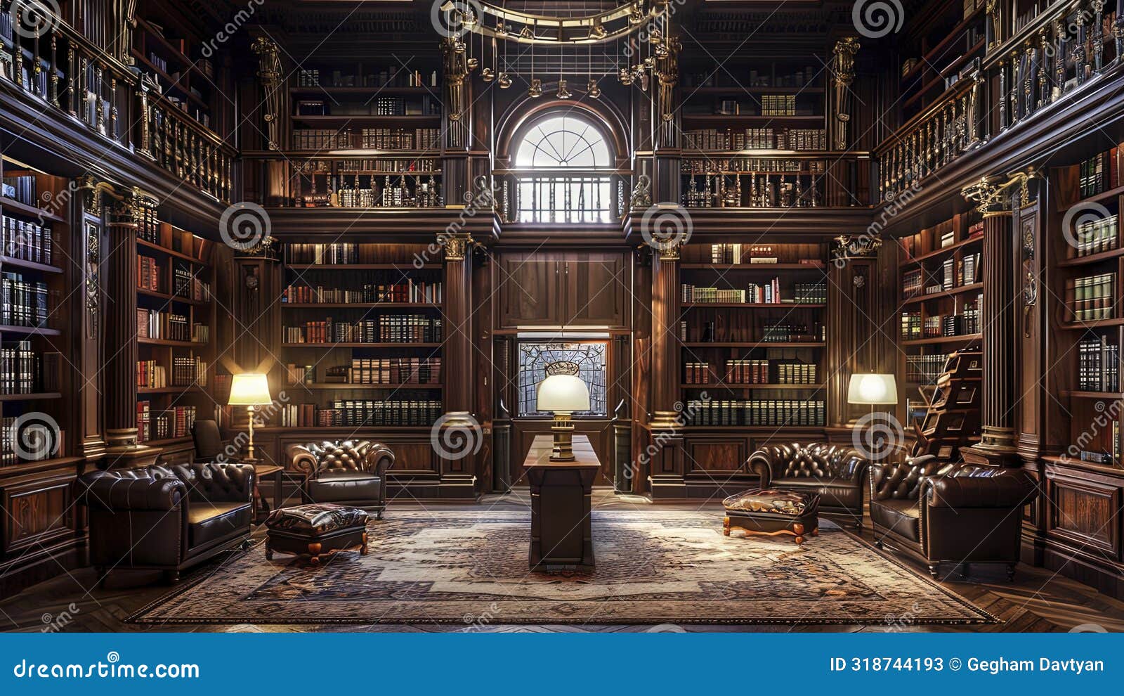 Too Many Books in the Library, Library Inside, Modern Library Interior ...