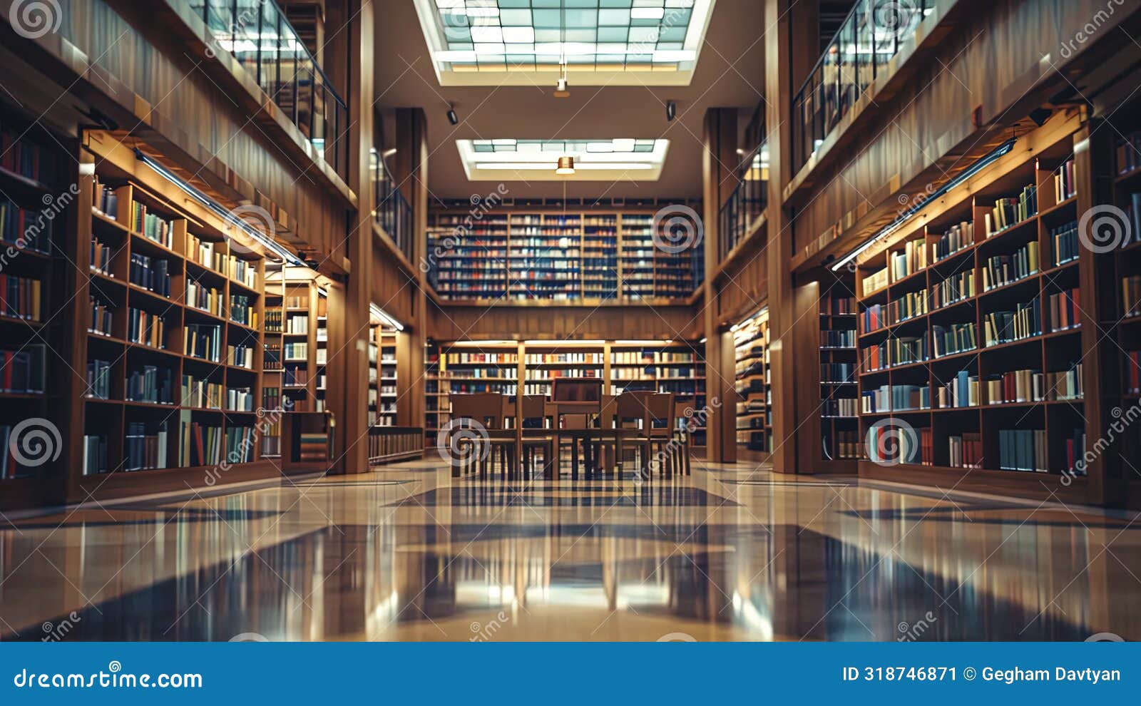 Too Many Books in the Library, Library Inside, Modern Library Interior ...