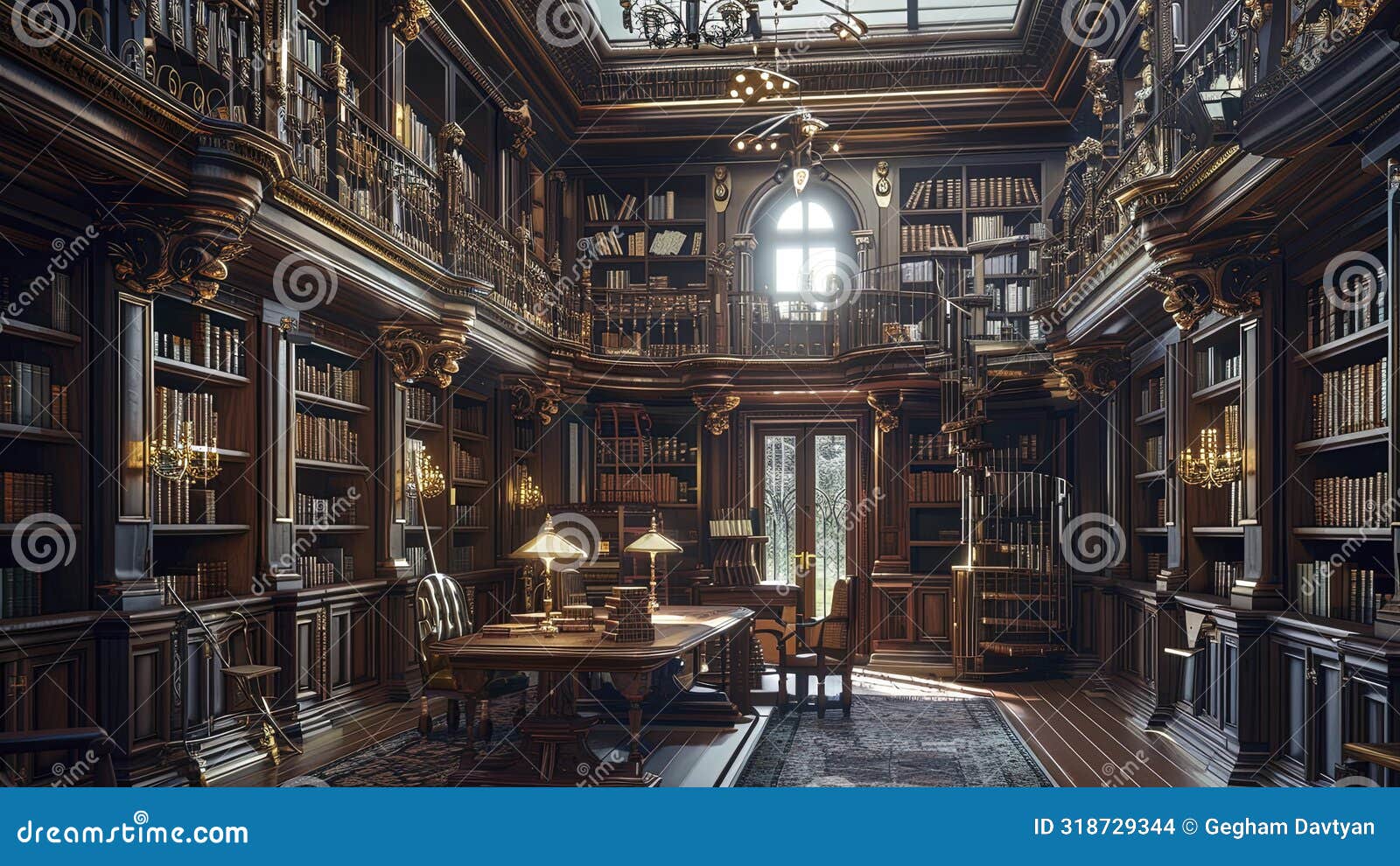 Too Many Books in the Library, Library Inside, Modern Library Interior ...