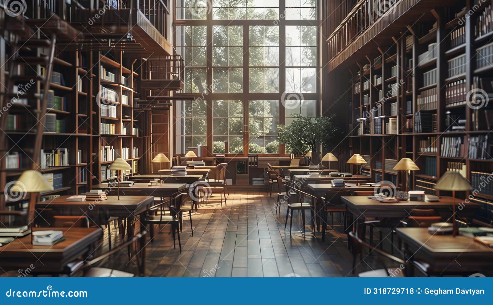 Too Many Books in the Library, Library Inside, Modern Library Interior ...