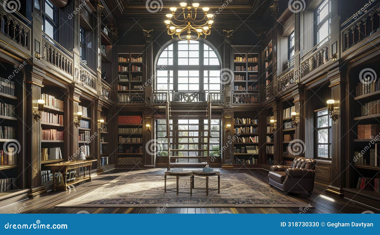 Too Many Books in the Library, Library Inside, Modern Library Interior ...