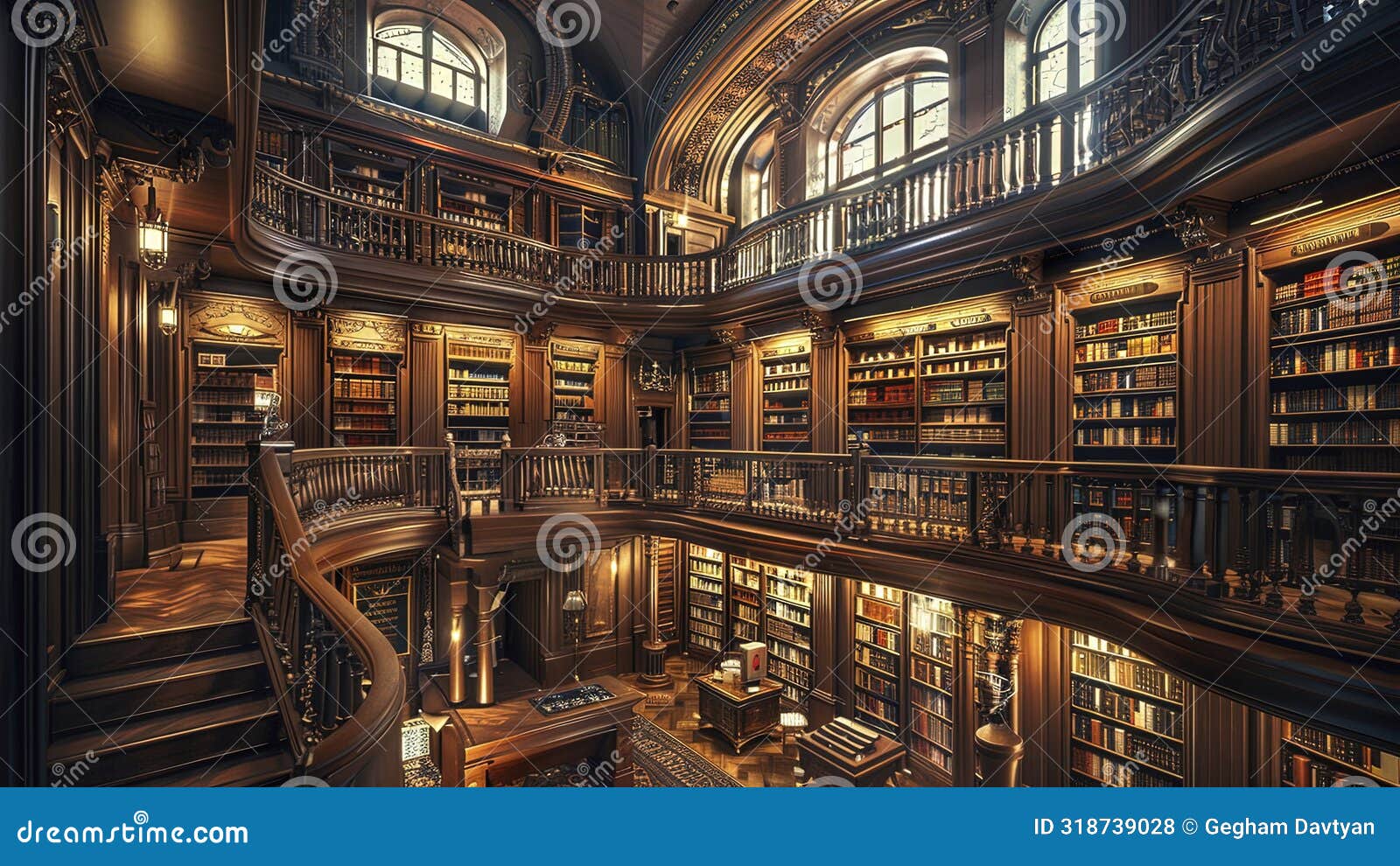 Too Many Books in the Library, Library Inside, Modern Library Interior ...