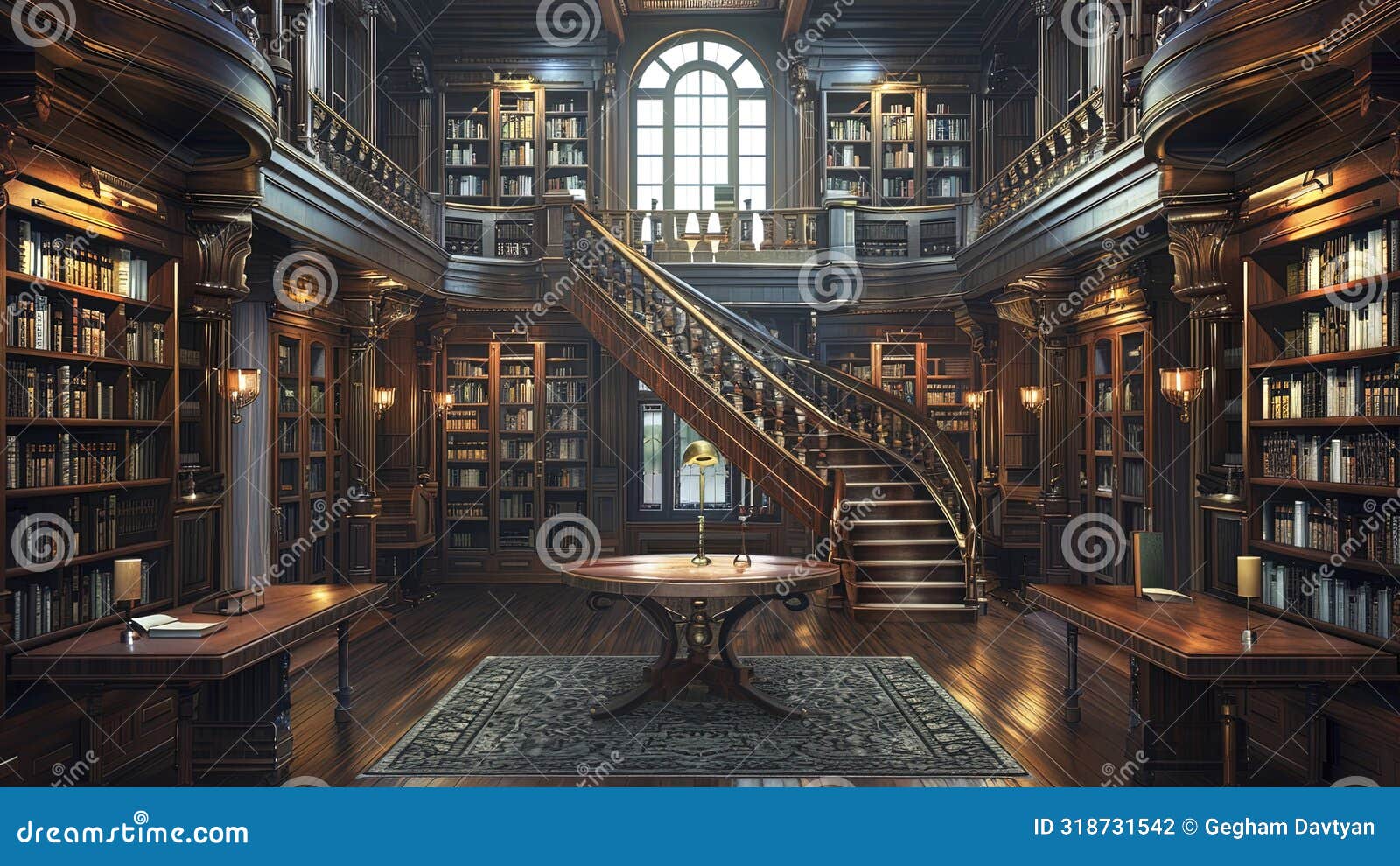 Too Many Books in the Library, Library Inside, Modern Library Interior ...