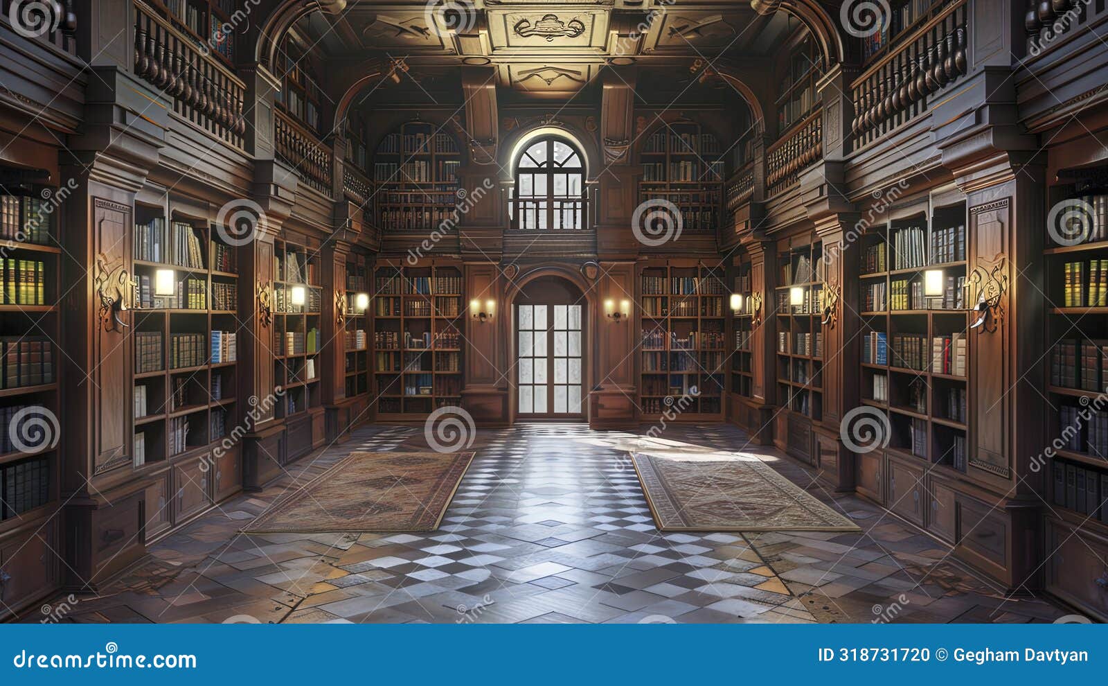 Too Many Books in the Library, Library Inside, Modern Library Interior ...