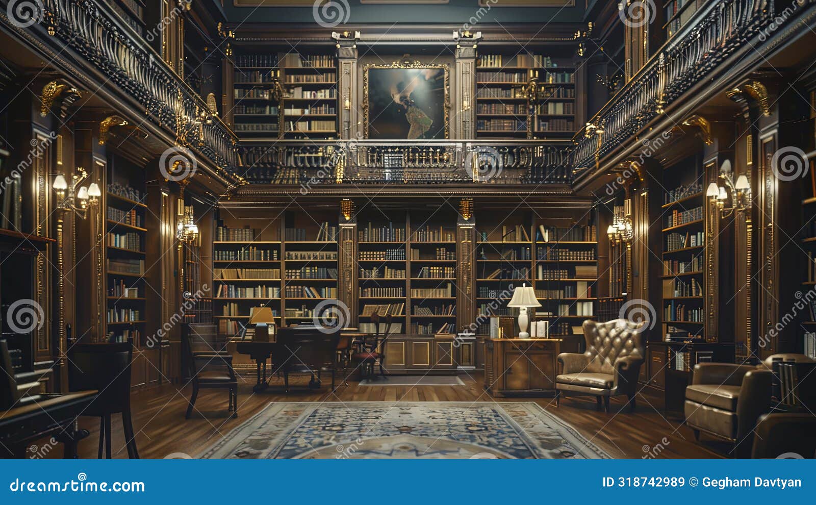 Too Many Books in the Library, Library Inside, Modern Library Interior ...