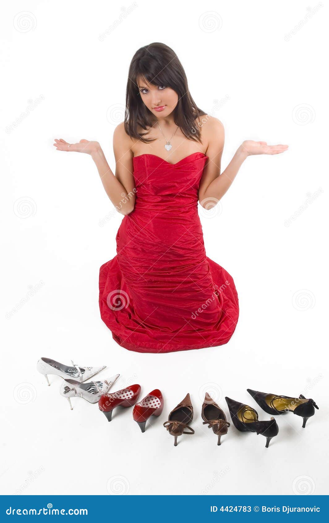 Too many choices stock image. Image of shoes, happy, brown - 4424783
