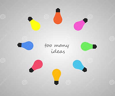 Too many ideas stock vector. Illustration of innovation - 55291393