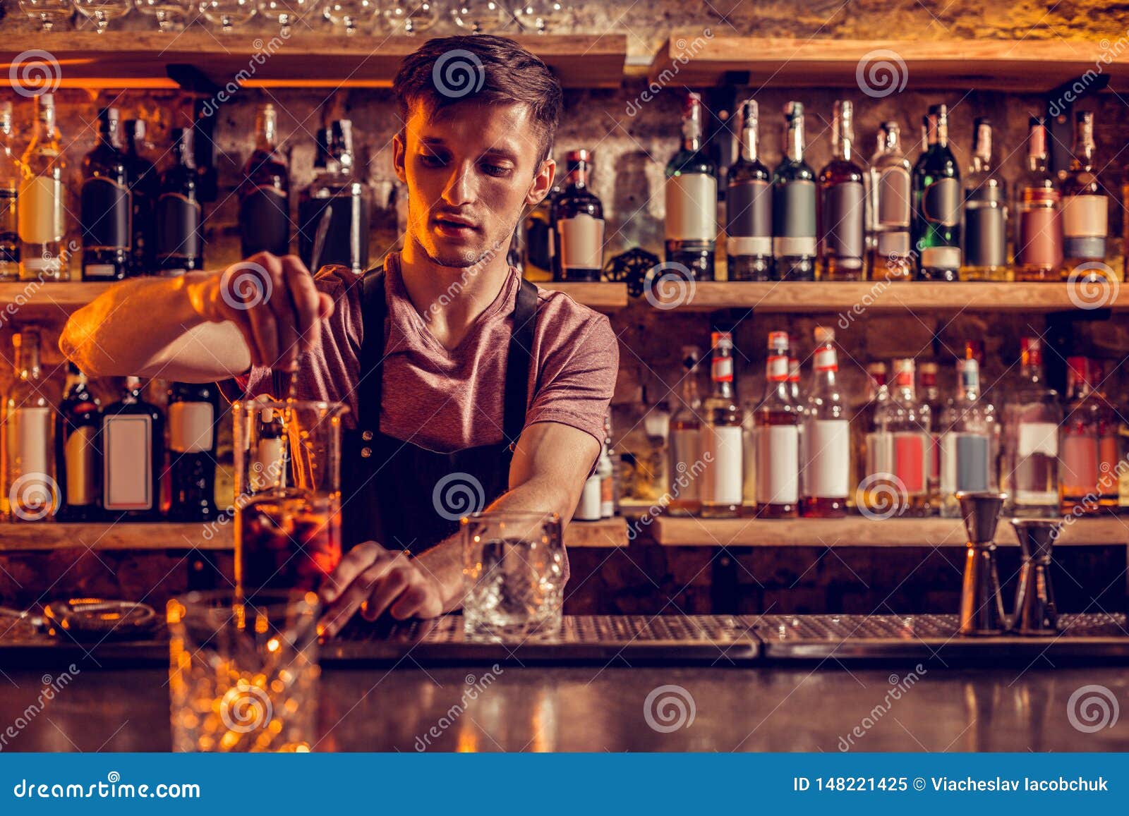Bartender Feeling really Busy while Having Too Many Orders Stock Image ...