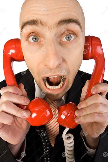 Too Many Phone Calls stock image. Image of eyes, screams - 4384265