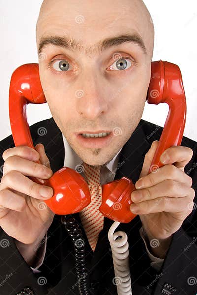 Too Many Phone Calls stock photo. Image of isolated, scream - 4384274