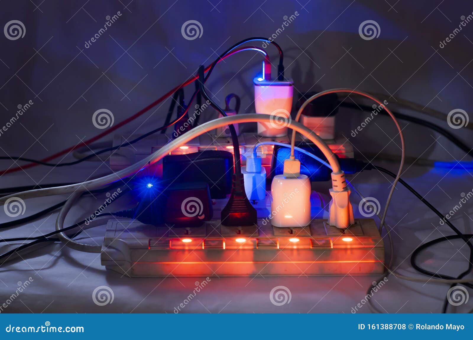 Multiple Extension Socket With Connected Plugs. Stock Photo ... Multiple Extension Socket With Connected Plugs. Stock Photo ...
