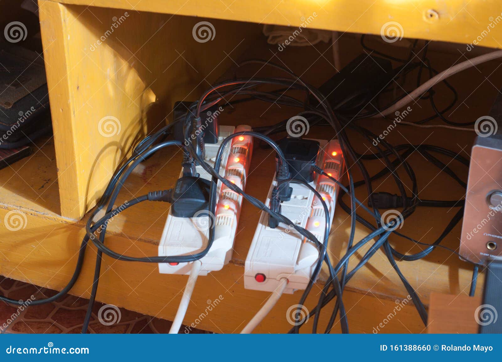 Multiple Extension Socket With Connected Plugs. Stock Photo ... Multiple Extension Socket With Connected Plugs. Stock Photo ...