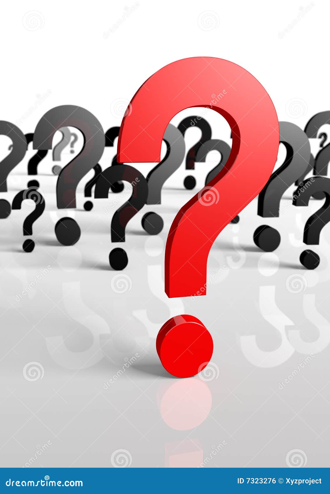 Too Many Questions, only One Red! 3d Rendering! on Stock Illustration ...