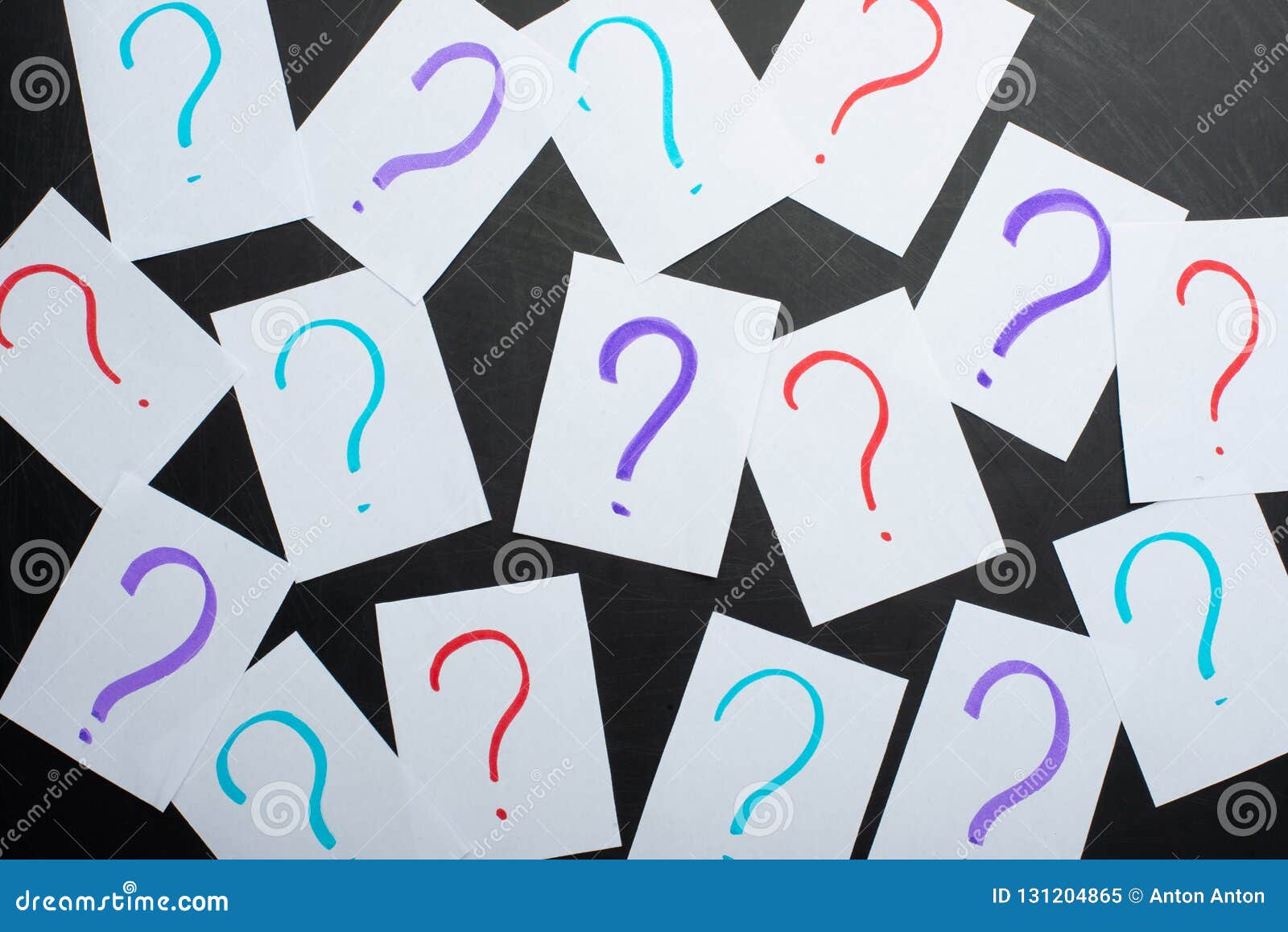 Too Many Questions. Pile of Colorful Paper Notes with Question Marks ...