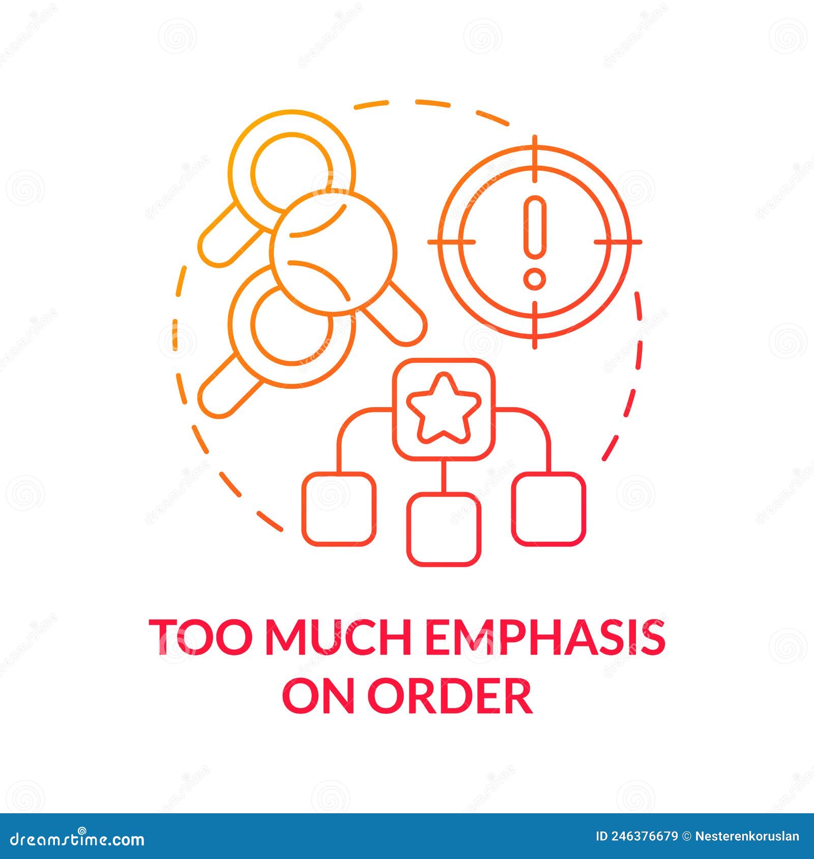 Too Much Emphasis on Order Red Gradient Concept Icon Stock Vector ...