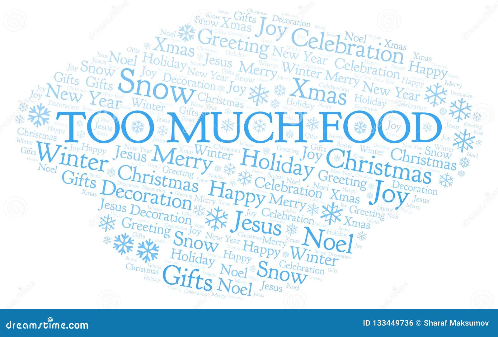 Too Much Food word cloud stock illustration. Illustration of white ...