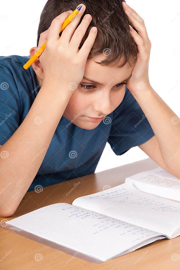 Too much homework stock photo. Image of blue, stress - 18688772