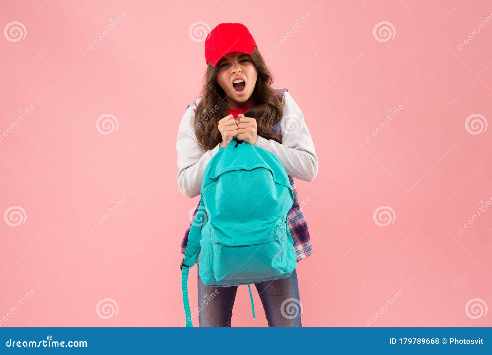 Too Much Knowledge. Little Child Carry Heavy Backpack. Back To School ...