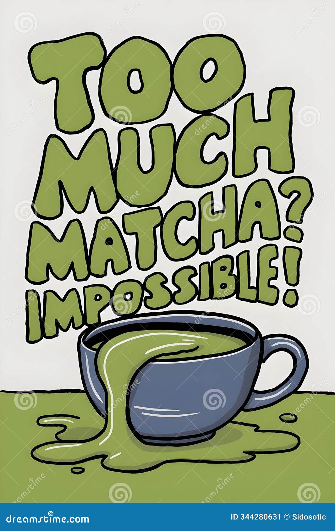 Too Much Matcha? Impossible Stock Illustration - Illustration of wallpaper, matcha: 344280631