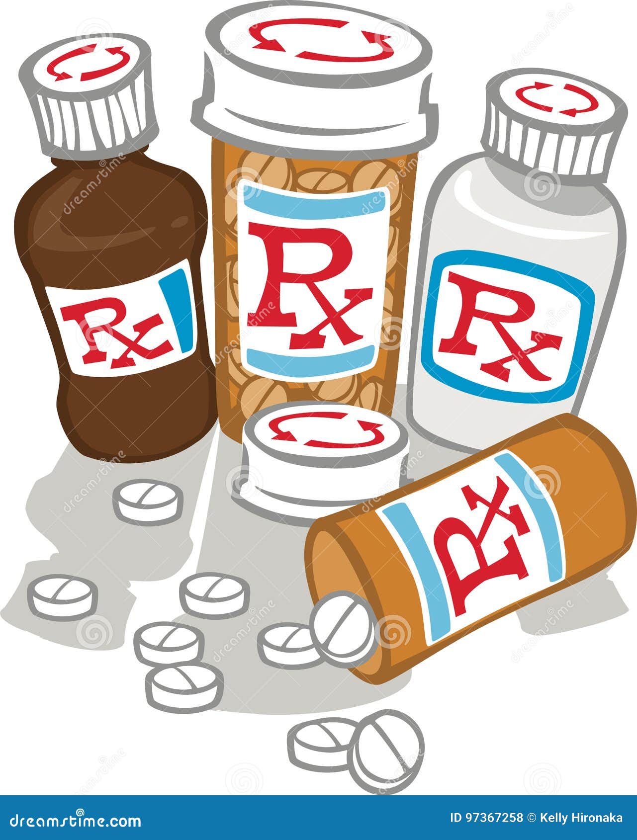 Too Much Medicine stock illustration. Illustration of prescription ...