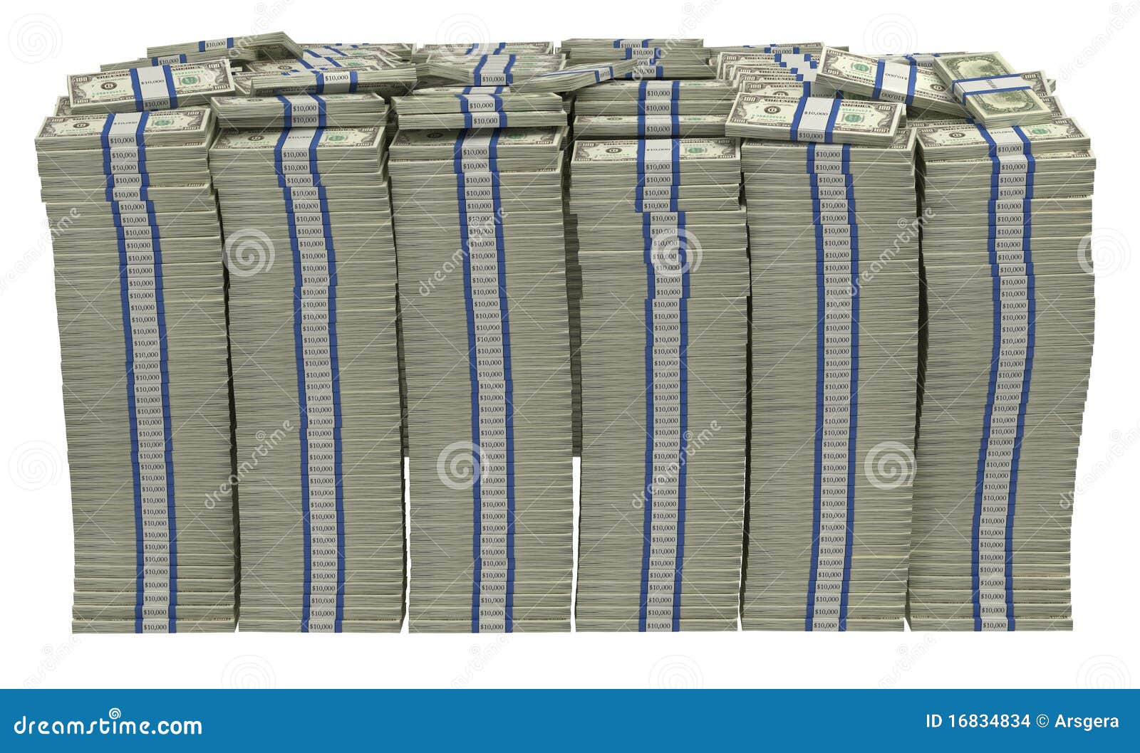 Too Much Money. Huge Pile of US Dollars Stock Illustration ...