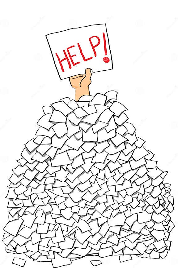 Too much paperwork stock illustration. Illustration of line - 19481503