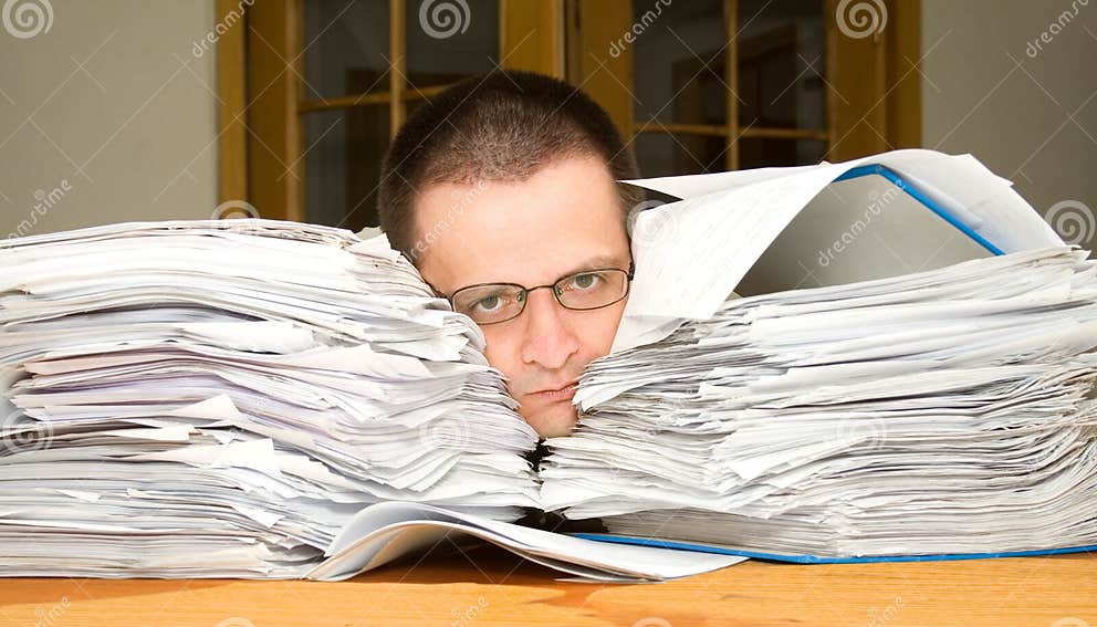 Too much paperwork stock photo. Image of looking, deadline - 2307332