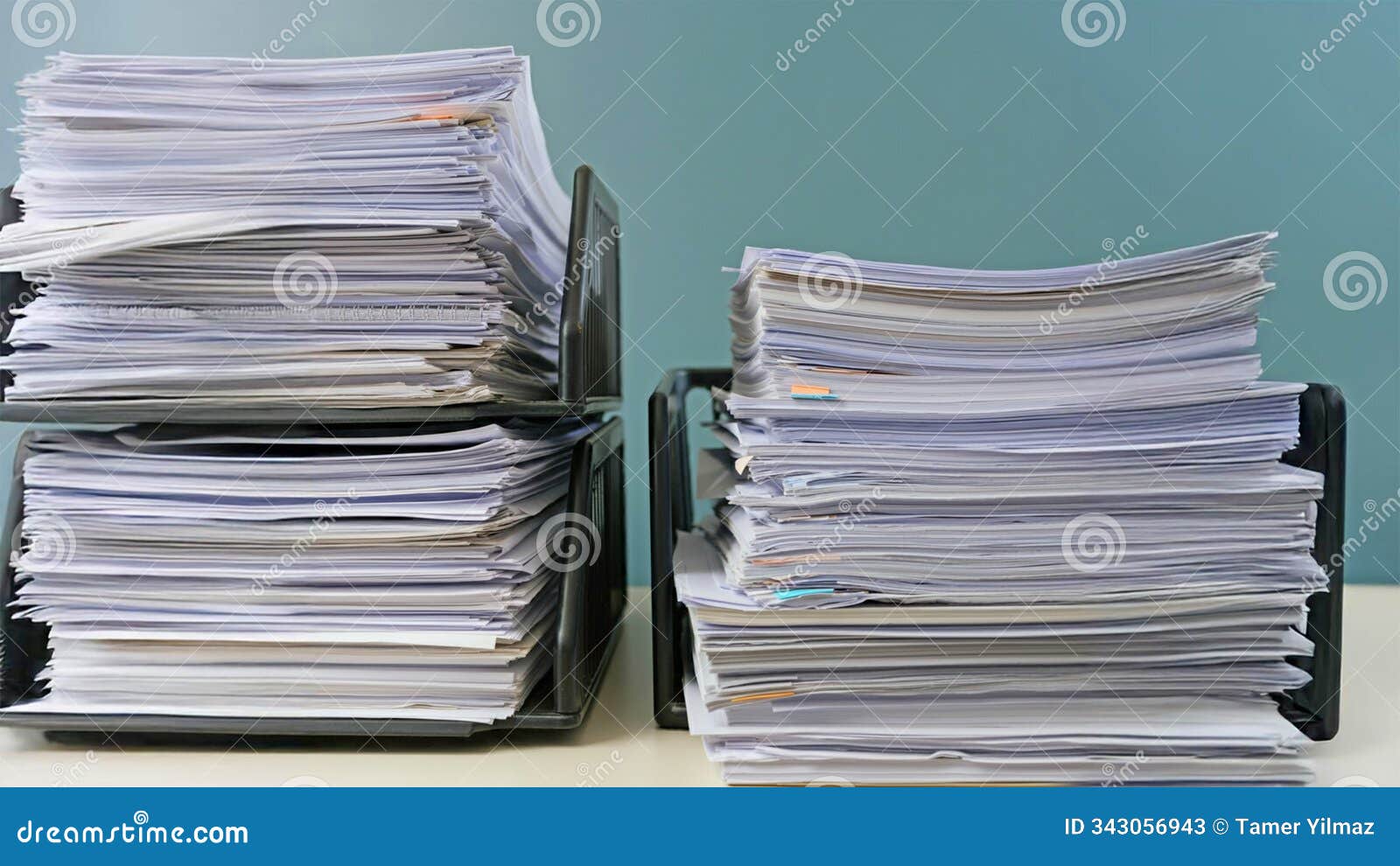 Too Much Paperwork on the Desk Stock Illustration - Illustration of ...