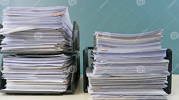 Too Much Paperwork on the Desk Stock Illustration - Illustration of ...
