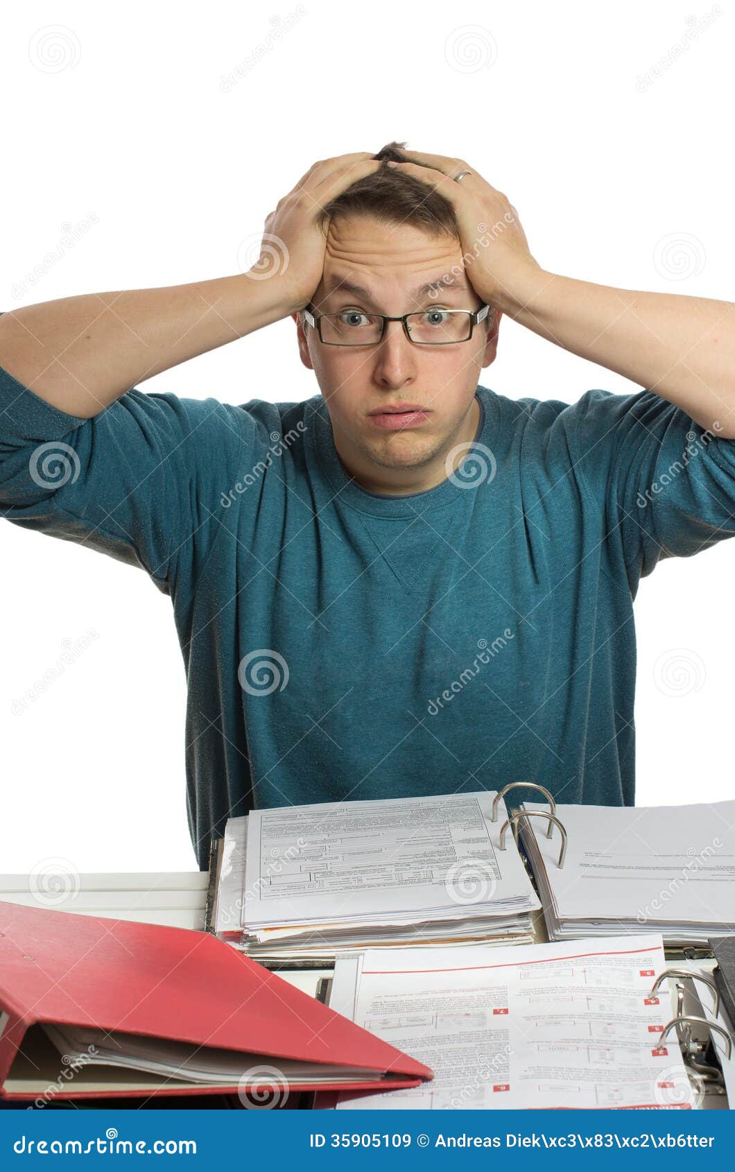 Too much paperwork stock image. Image of head, sleeping - 35905109