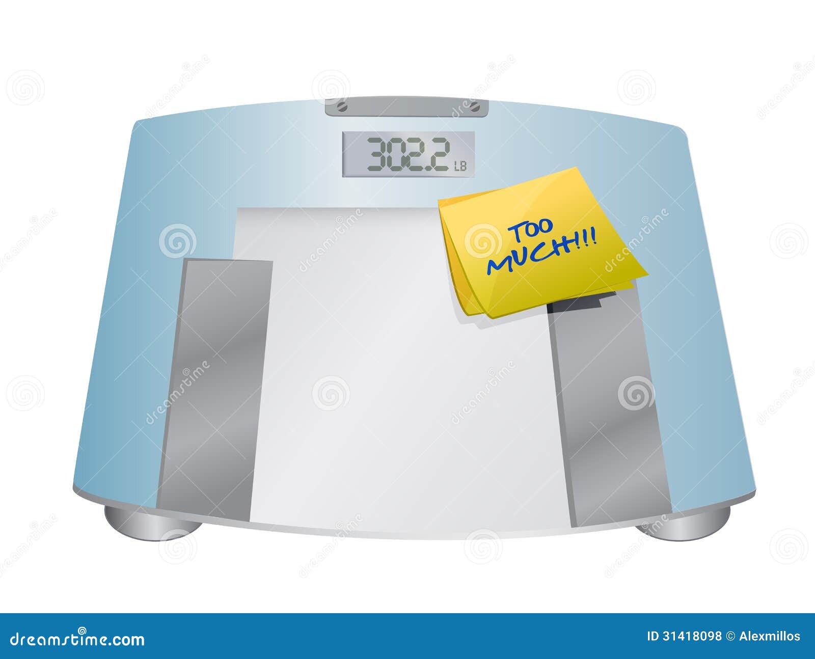 Too Much Sign on a Weight Scale. Illustration Stock Illustration ...